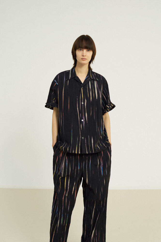 「URU」HAND DYED OPEN COLLAR SHORT SLEEVE SHIRTS | ANOTHER LOUNGE